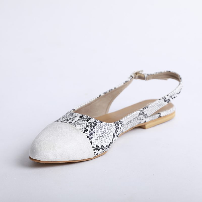FAUX SNAKESKIN SLINGBACK – WHITE – Yellowsoles